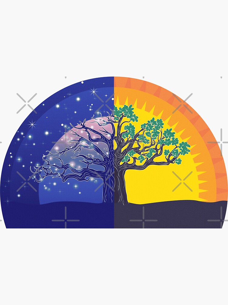 "Day and night tree of life" Sticker for Sale by AnnArtshock | Redbubble