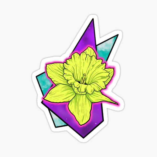"Neon Daffodil " Sticker for Sale by catdb | Redbubble