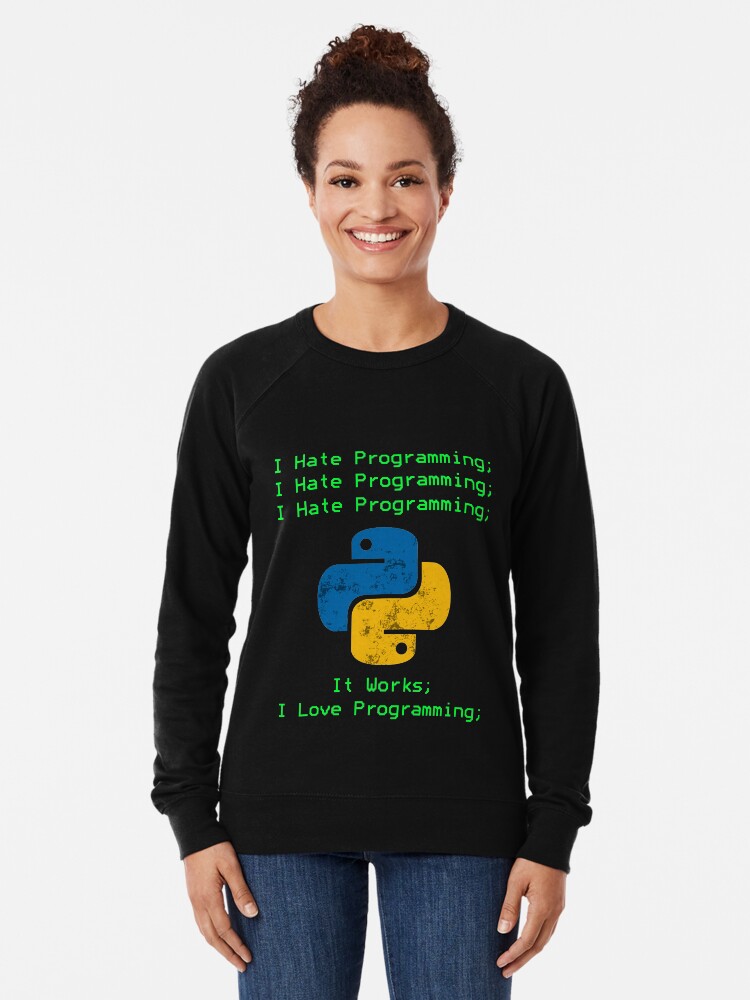Python I Hate Programming Terminal Design I Love Programming Funny Developer Sticker Mask 