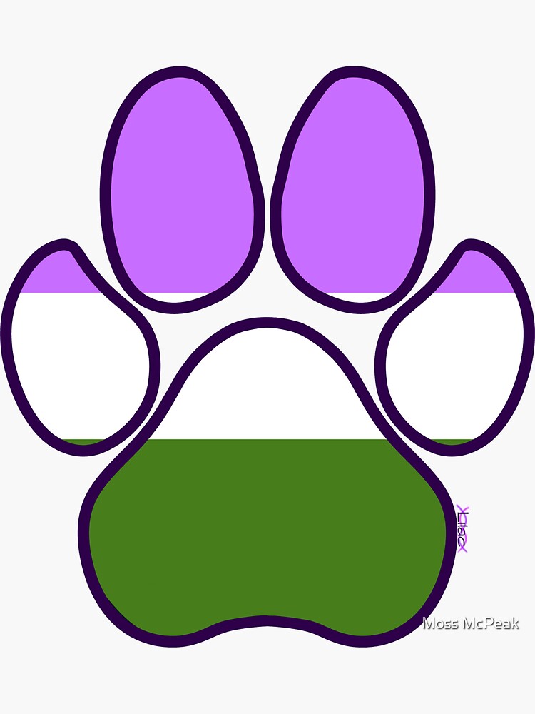 "Furry pride genderqueer paw print Sticker" Sticker for Sale by Lilac ...