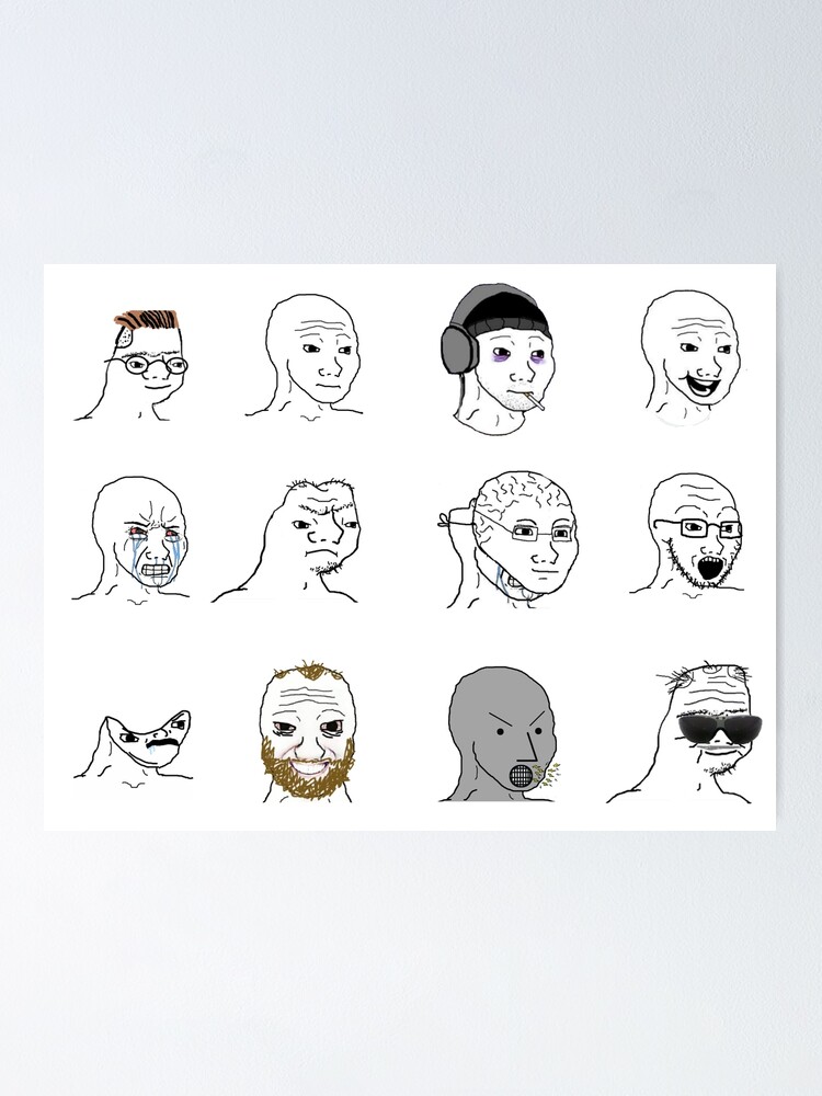 "Wojak -oomer memes" Poster for Sale by MOST FIRE DESIGNS | Redbubble