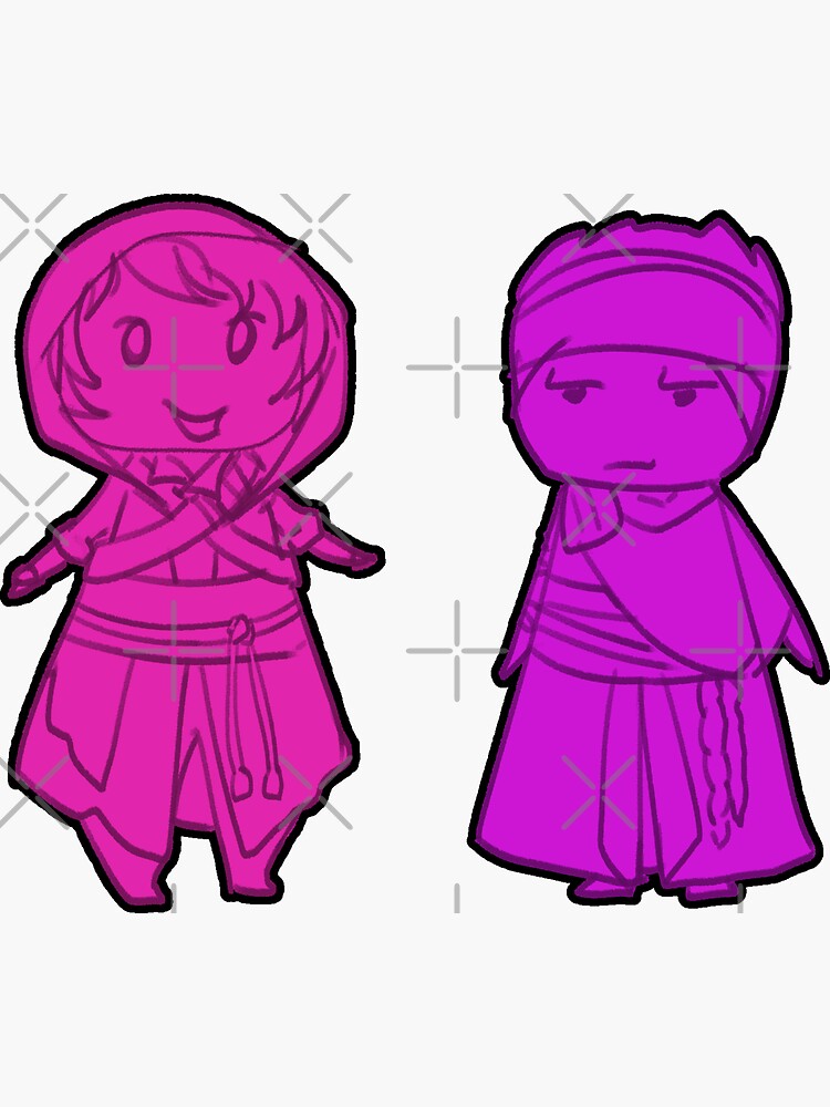 "Jin & Horobi Zero-One Chibi Stickers" Sticker for Sale by aquabluejay ...