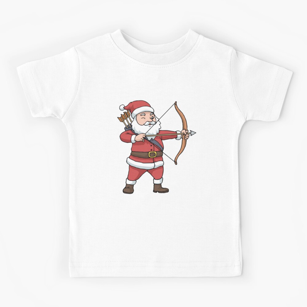 "Christmas Archery Arrow Bow Hunting Santa Claus" Kids T-Shirt for Sale ...