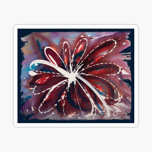 "Big Bloomin' Flower" Sticker by Suz-Paintings | Redbubble