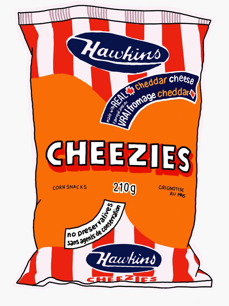"Cheezies" Sticker for Sale by rbkaaah | Redbubble