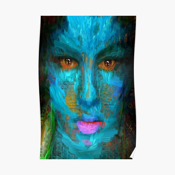 "Blue Face" Poster by RafaelSalazar | Redbubble