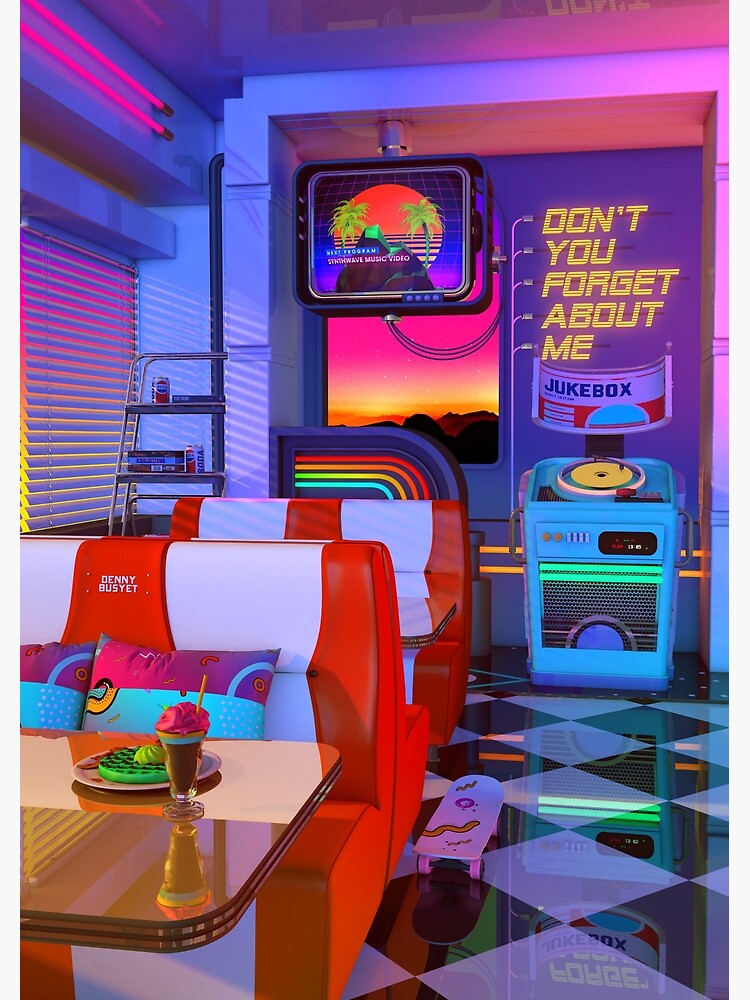 "Retrowave Dine & Dream" Poster for Sale by dennybusyet | Redbubble