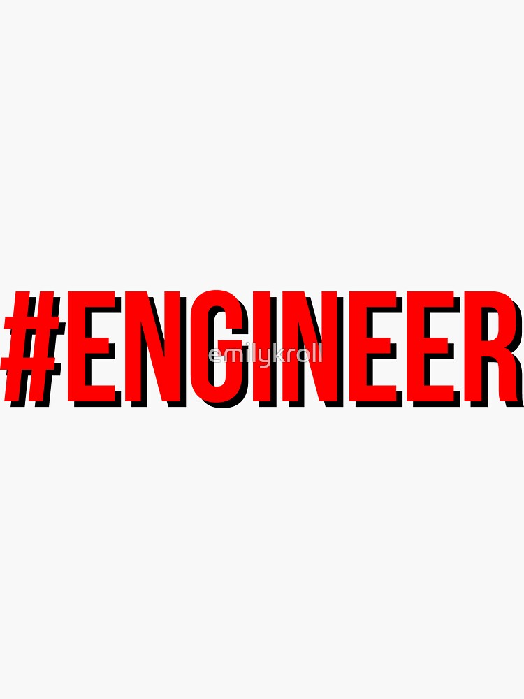 "#engineer red" Sticker for Sale by emilykroll | Redbubble