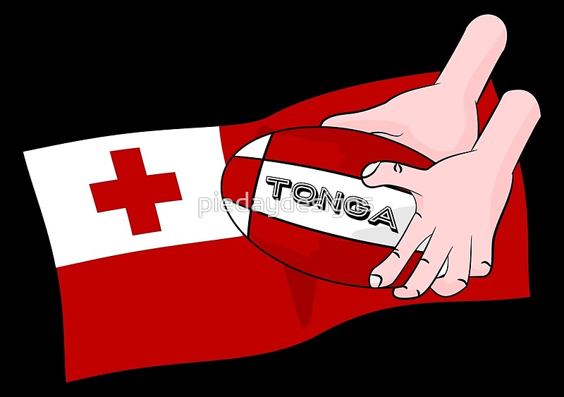 "Tonga Rugby Flag" by piedaydesigns | Redbubble