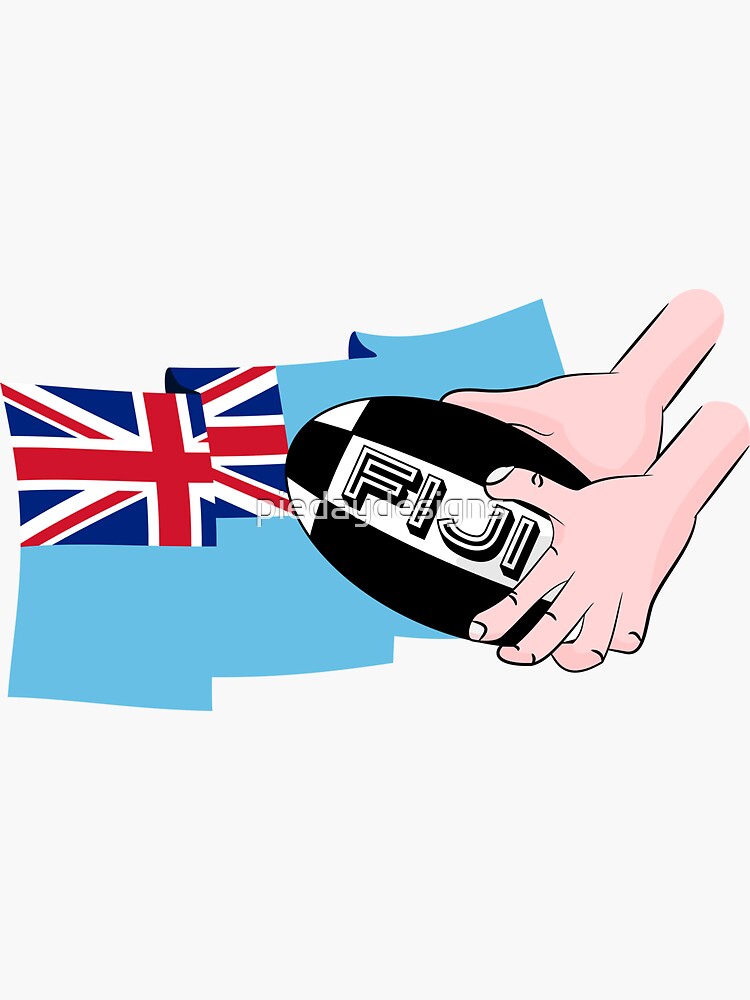 "Fiji Rugby Flag" Sticker by piedaydesigns | Redbubble
