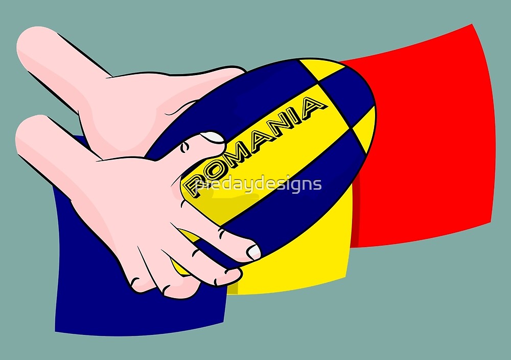 "Rugby Romania Flag" by piedaydesigns | Redbubble