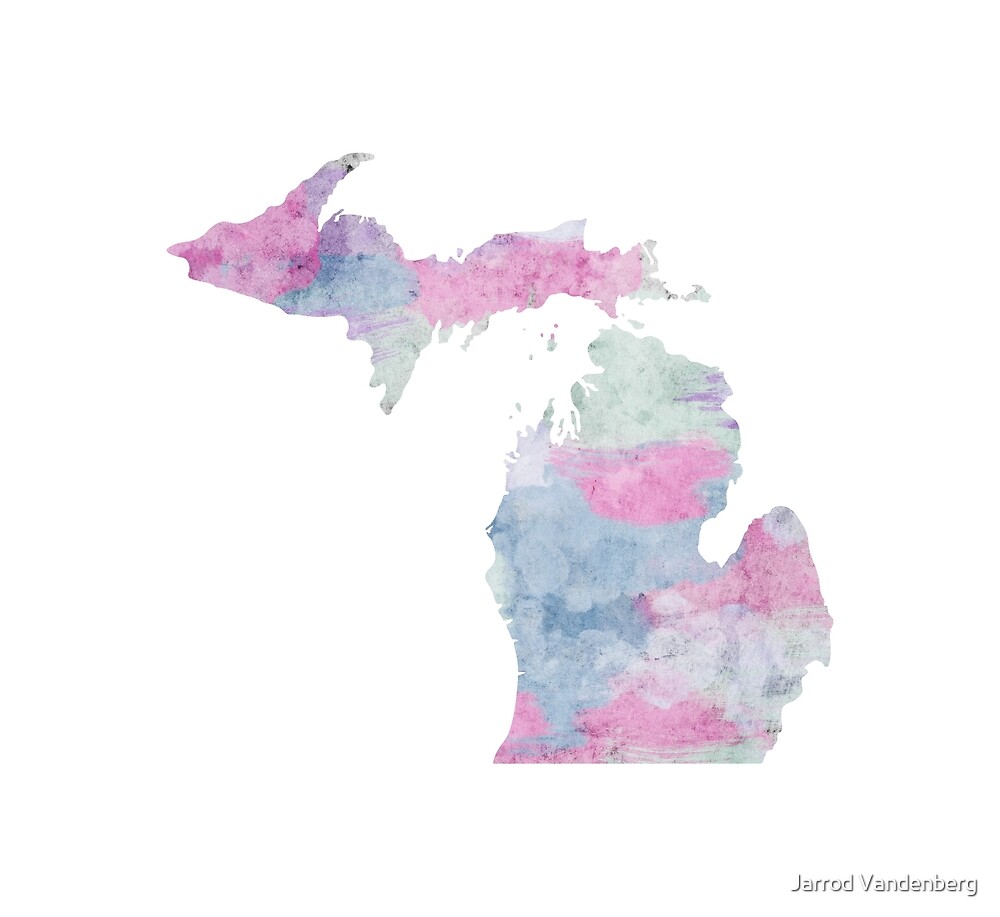 "Michigan State Elegant Pastel Watercolor" by Jarrod Vandenberg | Redbubble