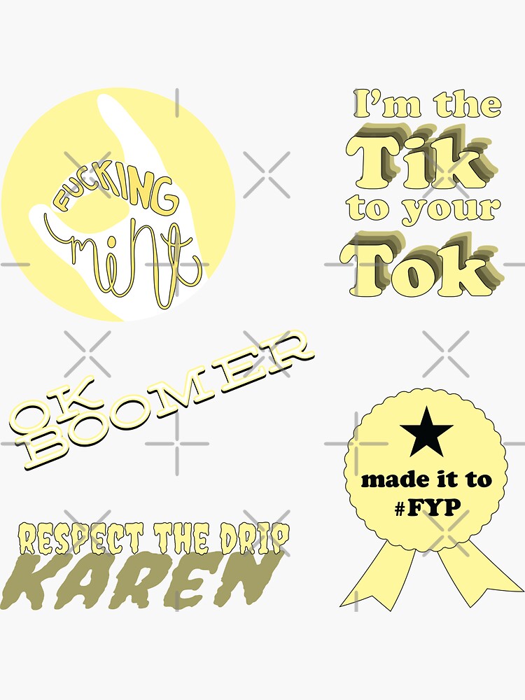 "Light Yellow Tiktok Meme Pack" Sticker by The-Goods | Redbubble