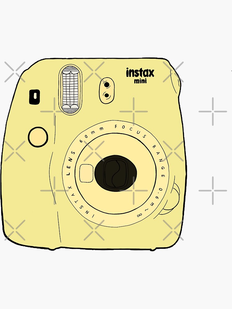 "Yellow Polaroid camera " Sticker for Sale by ouatisworld | Redbubble