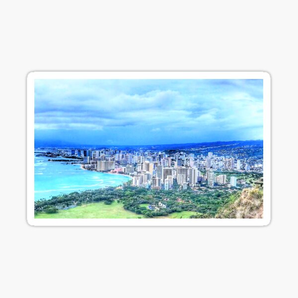 "Honolulu from the top of Diamond Head" Sticker for Sale by Rkwkinnard ...
