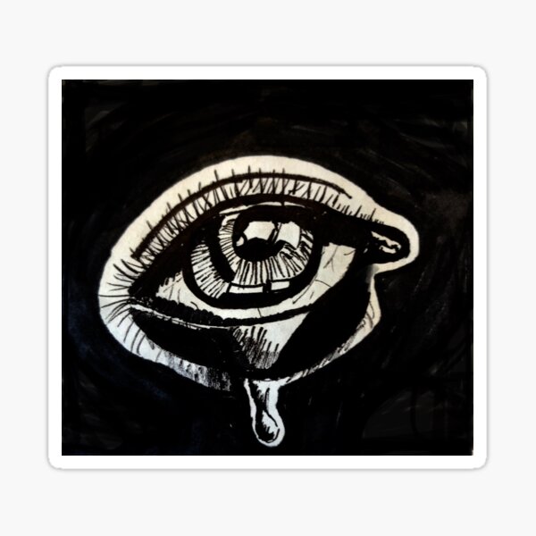 "Crying eye" Sticker by geenabrams | Redbubble