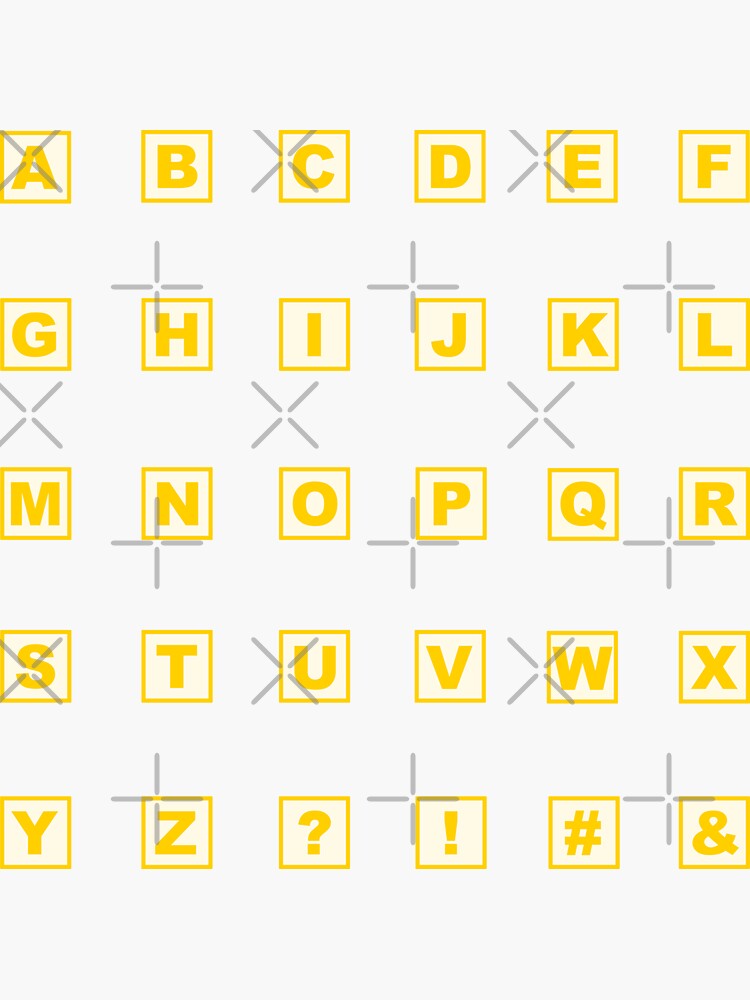 "Yellow alphabet pack. Yellow letters" Sticker for Sale by OkihanaShop ...