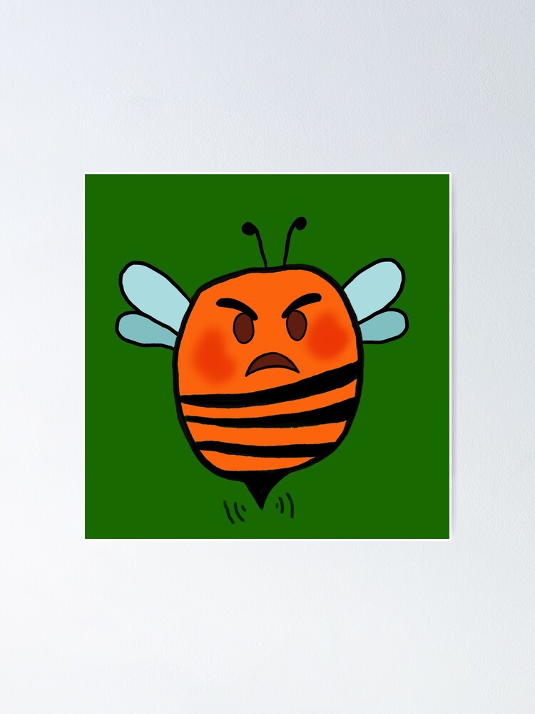 Poster « BEEmoji Angry Face Emoji Bee Personnage | Emobees », par ...