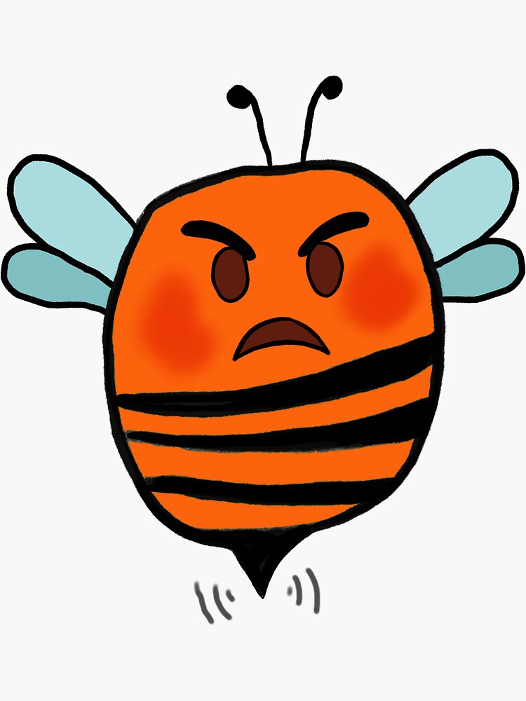 "BEEmoji Angry Face Emoji Bee Character | Emobees" Sticker by JDMHoney ...