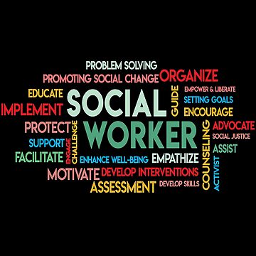 "Meaningful Social Worker Gift - Word Cloud - Social Work" Magnet for ...