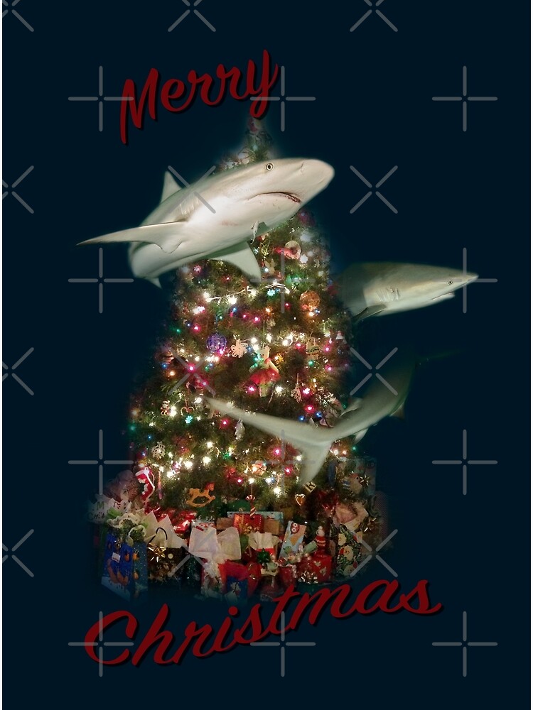 Póster «Feliz Navidad tiburones alrededor del árbol de navidad» de ...