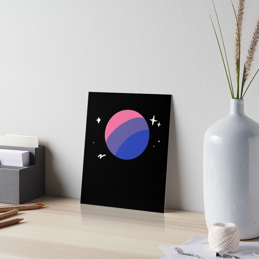 "Bisexual Planet LGBTQ Bi Pride Flag Aesthetic Space" Art Board Print ...