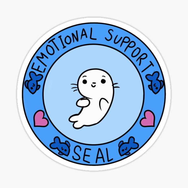 "Emotional Support Seal" Sticker by squarestingray | Redbubble