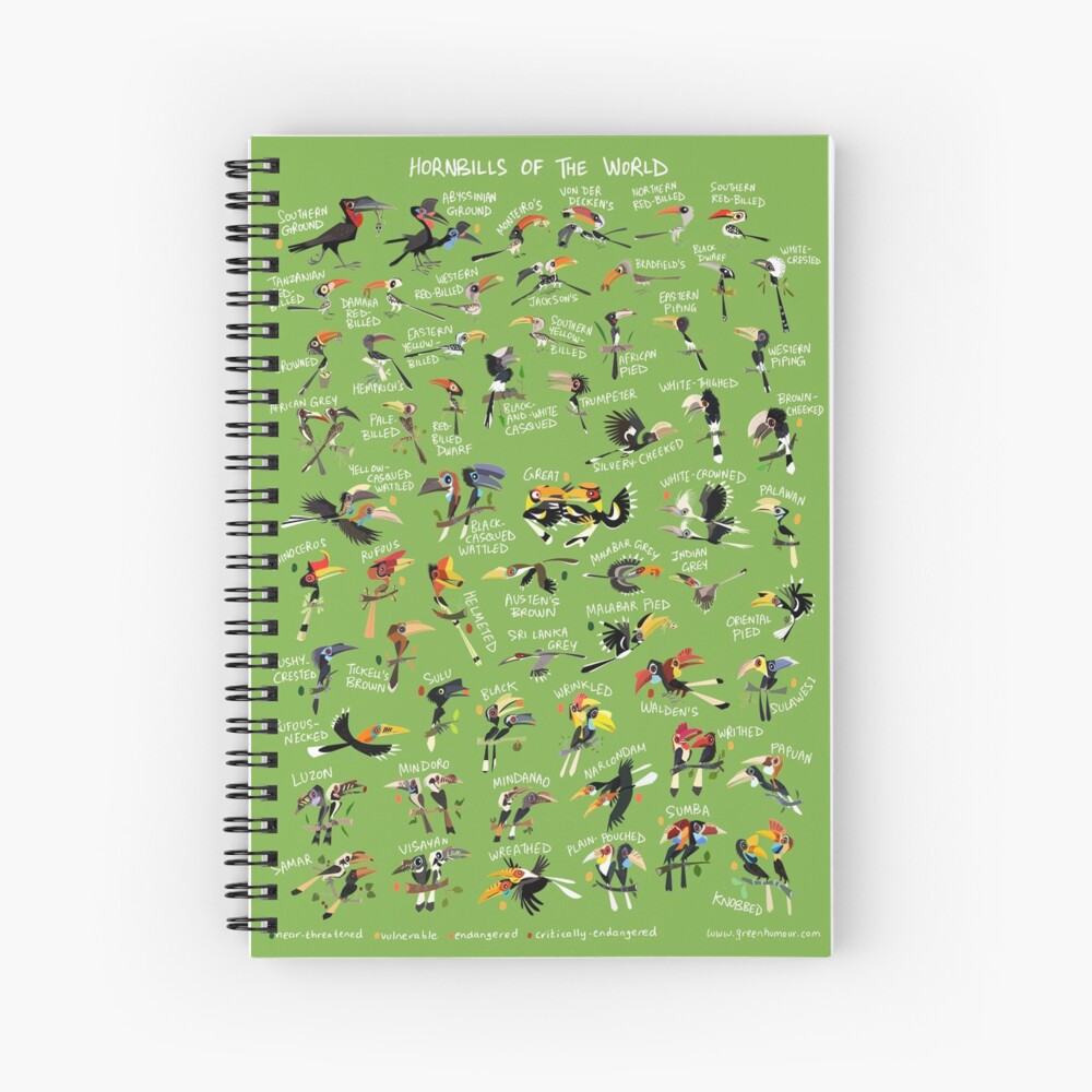 "Hornbills of the World" Spiral Notebook by rohanchak | Redbubble