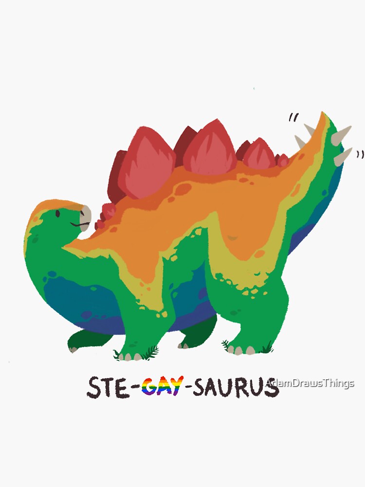 "Pride Dinos - Ste-gay-saurus " Sticker for Sale by AdamDrawsThings ...