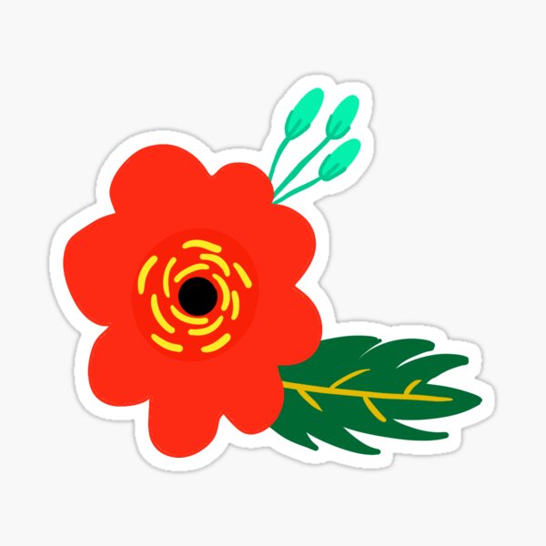 "Drawn Flower Animation" Sticker for Sale by AvocadoDesign | Redbubble