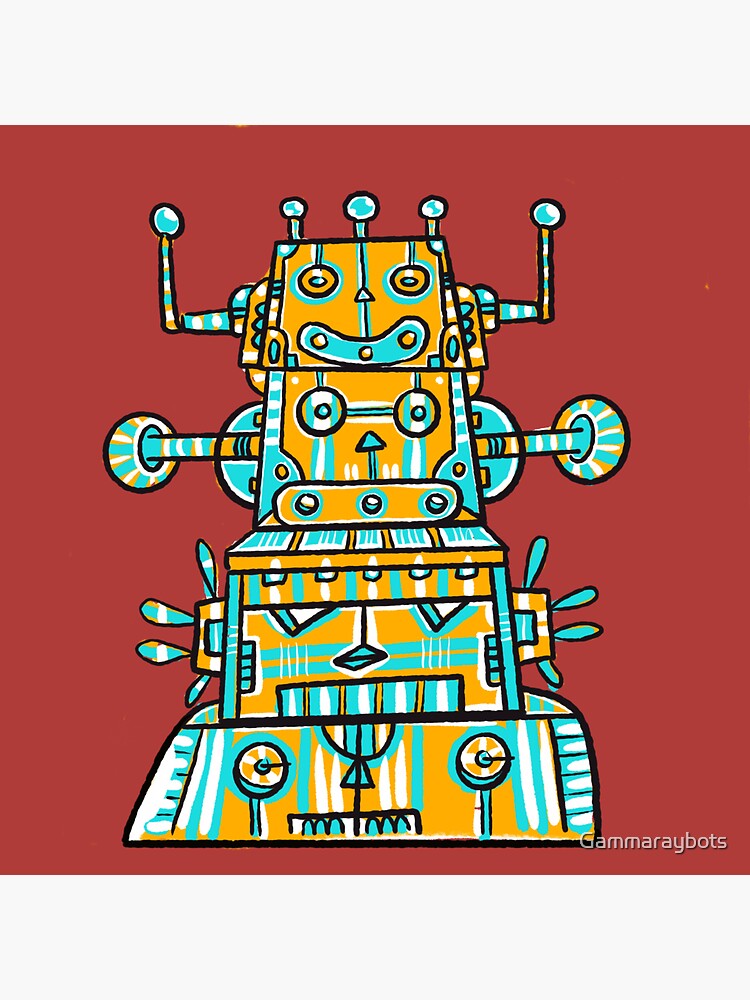 "Robot totem" Sticker for Sale by Gammaraybots | Redbubble