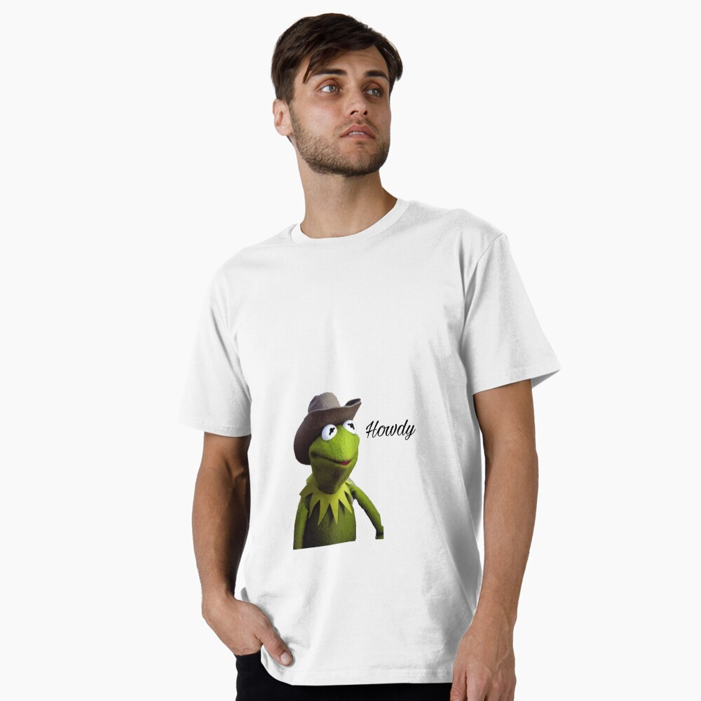 "Kermit the Frog Cowboy Howdy Meme Reaction Sticker" Sticker for Sale ...