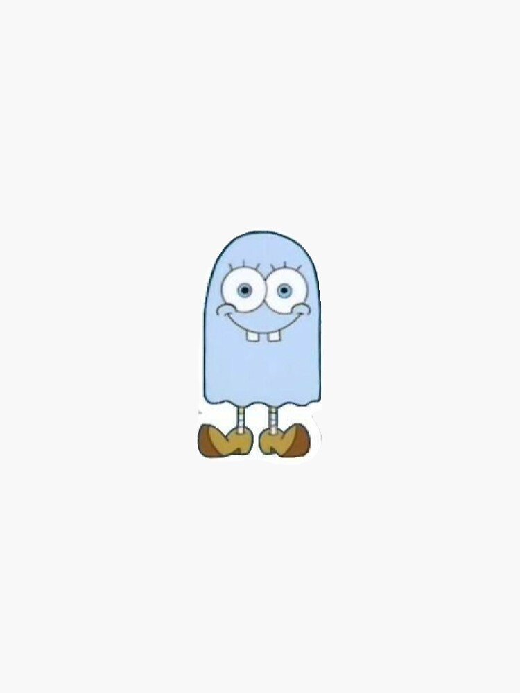 "spongebob ghost meme" Sticker for Sale by ellmoswrld | Redbubble