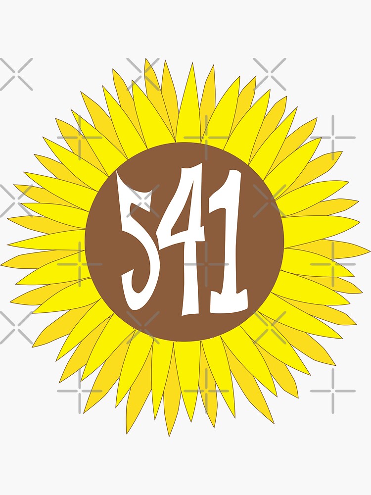 "Hand Drawn Oregon Sunflower 541 Area Code" Sticker for Sale by ...