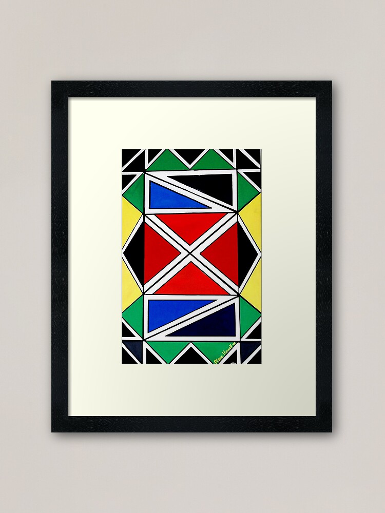 "Ndebele Colours" Framed Art Print for Sale by pilanehimself | Redbubble