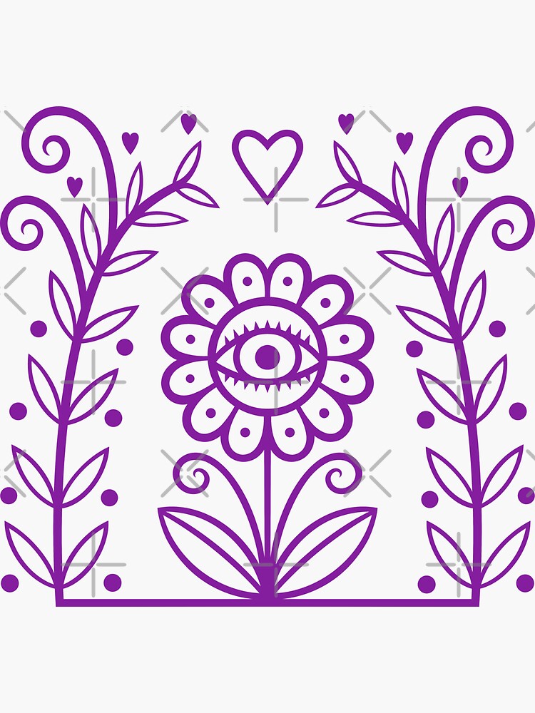 "Cyclops Flower Guarded by Branch Leaves Frame Digital Illustration ...