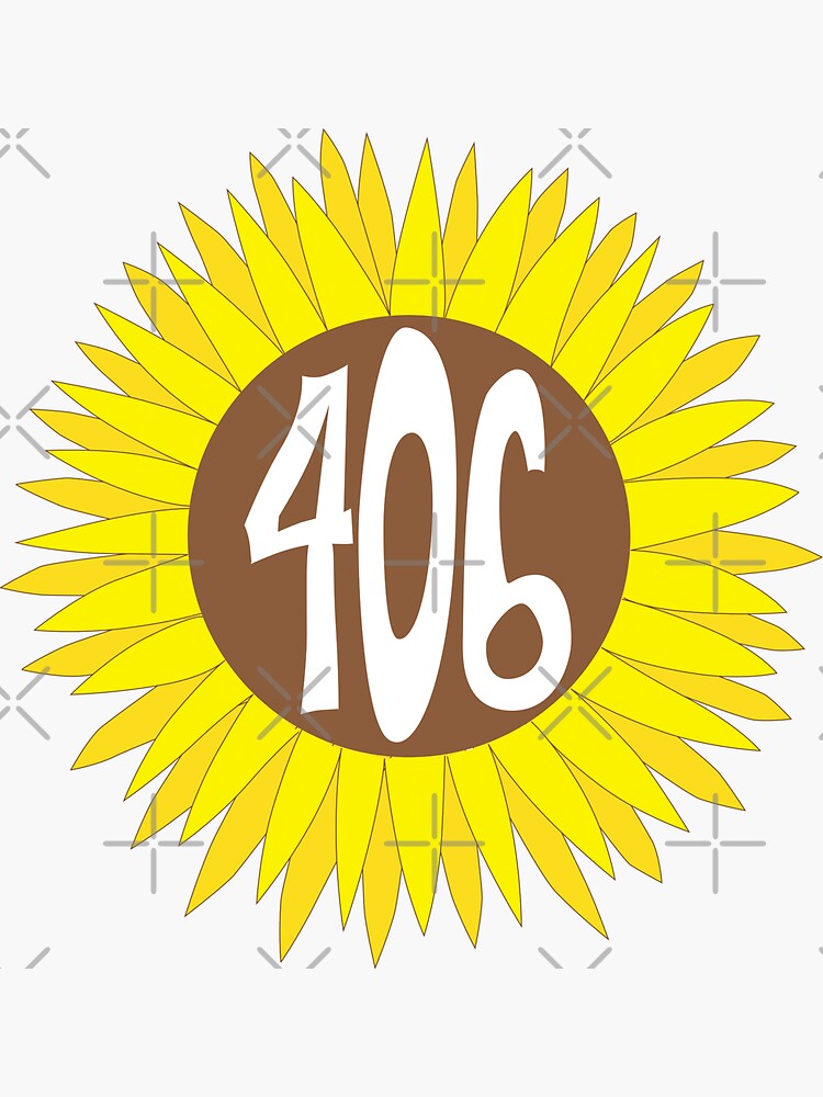 "Hand Drawn Montana Sunflower 406 Area Code" Sticker for Sale by ...
