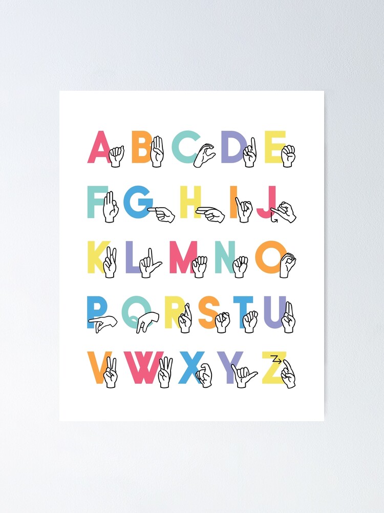 Póster for Sale con la obra «Alfabeto de lenguaje de señas ASL ...