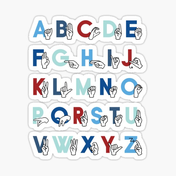"Sign Language ASL Alphabet - Baseball" Sticker for Sale by ...