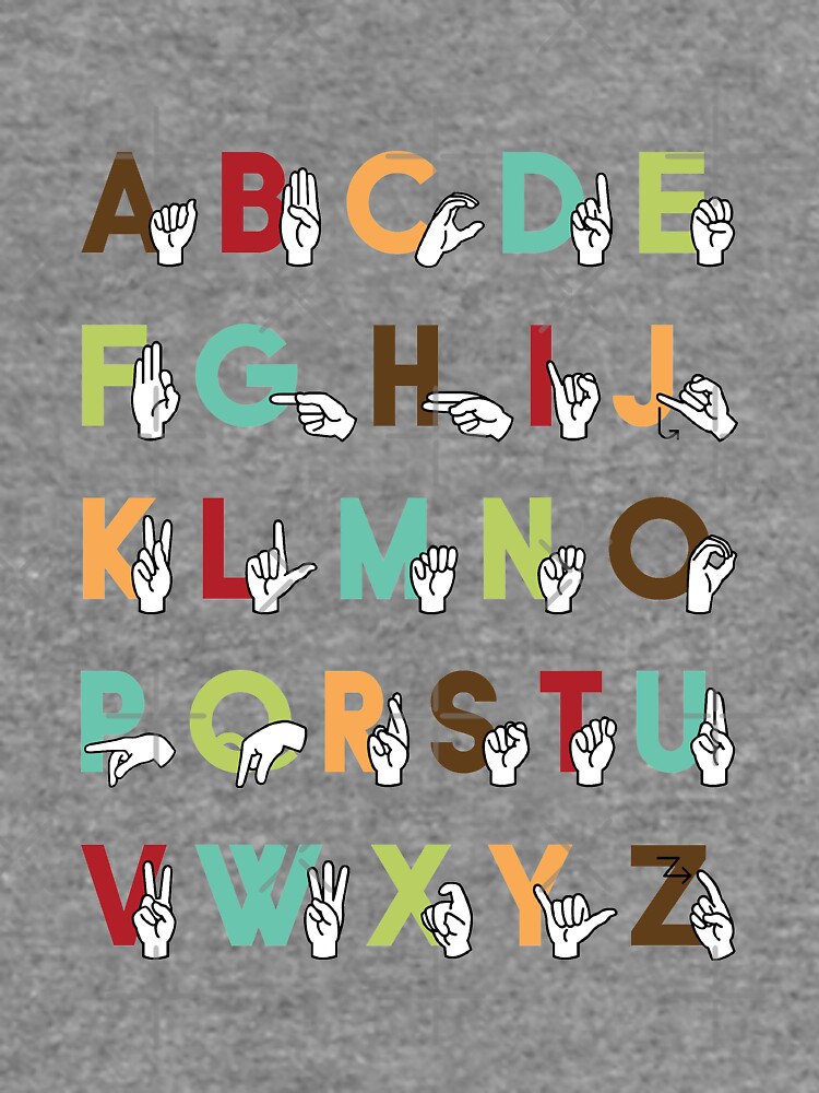 "Sign Language ASL Alphabet - Forest Woodland" Lightweight Sweatshirt ...