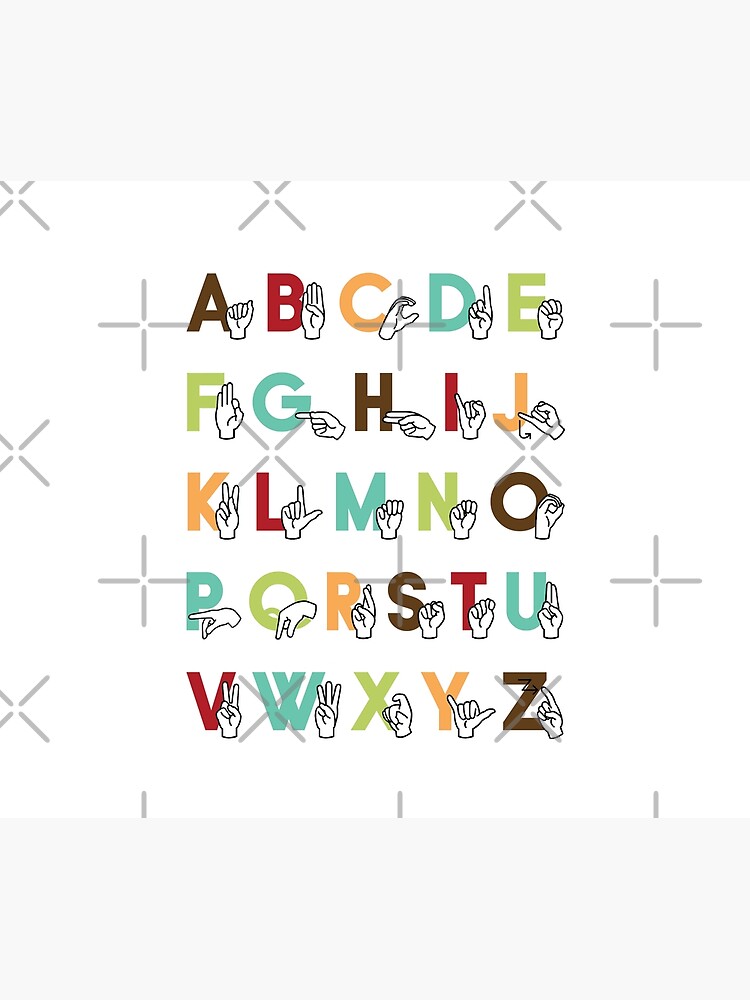 "Sign Language ASL Alphabet - Forest Woodland" Throw Blanket by ...
