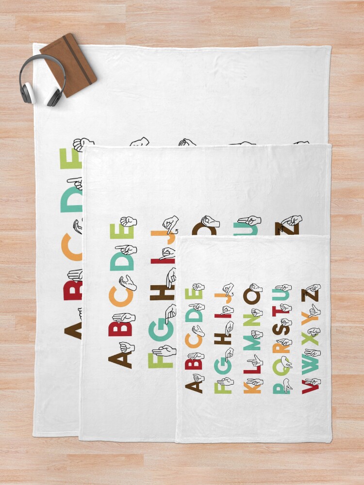"Sign Language ASL Alphabet - Forest Woodland" Throw Blanket by ...