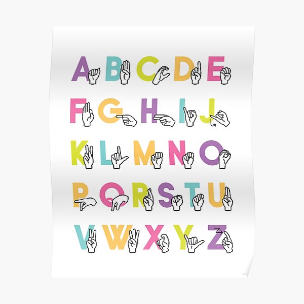 "ASL Alphabet Sign Language - Forever Pink" Poster for Sale by ...