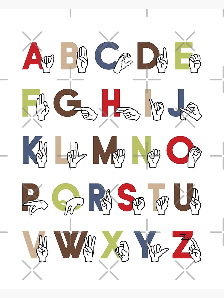 "ASL Alphabet Sign Language - Country" Poster for Sale by debiwennekes ...