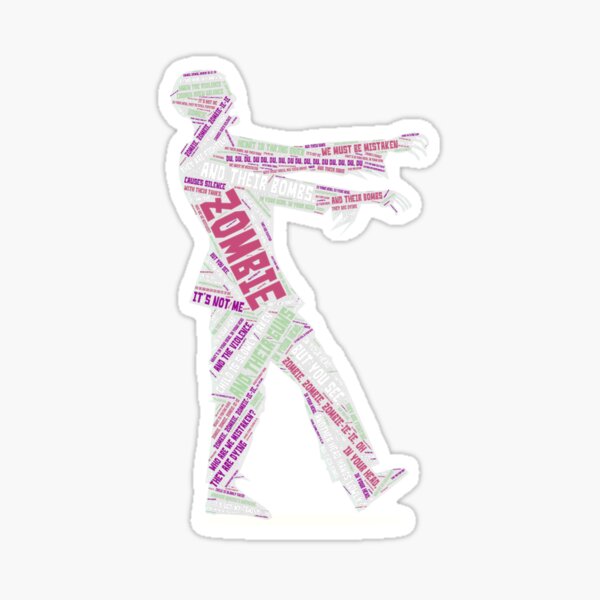 "Zombie lyrics silhouette" Sticker for Sale by EmaRo | Redbubble