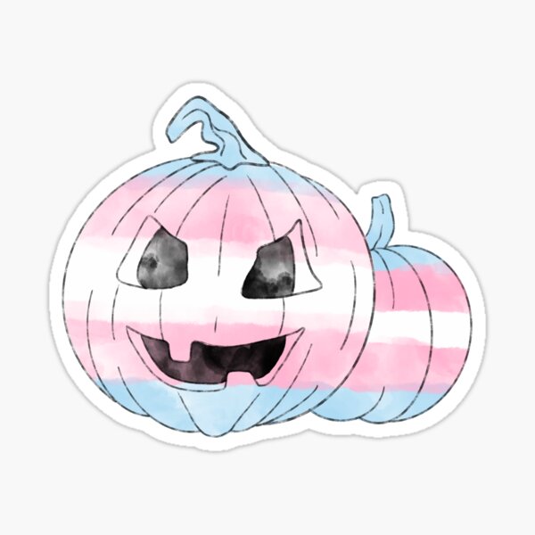 "Trans Flag Pumpkins" Sticker for Sale by stitchasylum | Redbubble