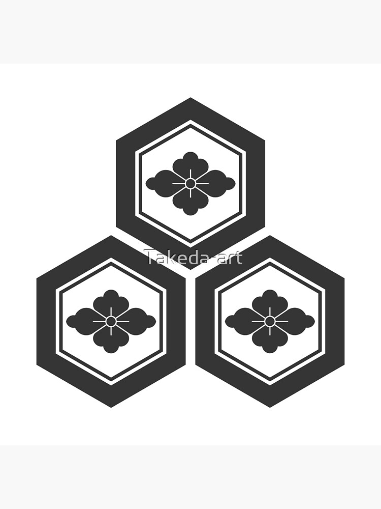 "Azai Samurai Kamon Mitsumori Kikkou ni Hanabishi" Poster von Takeda ...