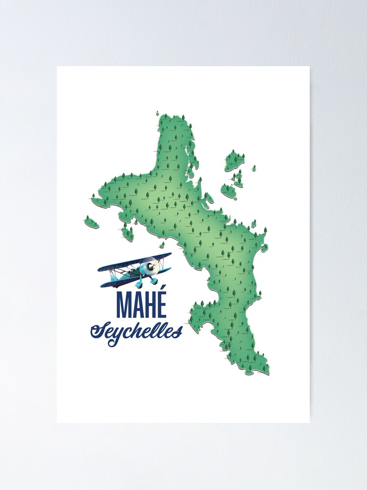 Póster «Mahé, Seychelles mapa» de vectorwebstore | Redbubble