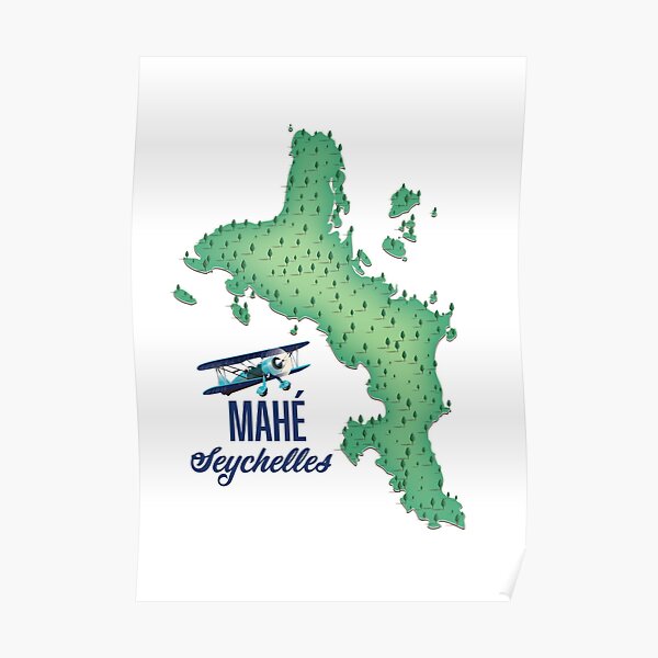 Póster «Mahé, Seychelles mapa» de vectorwebstore | Redbubble