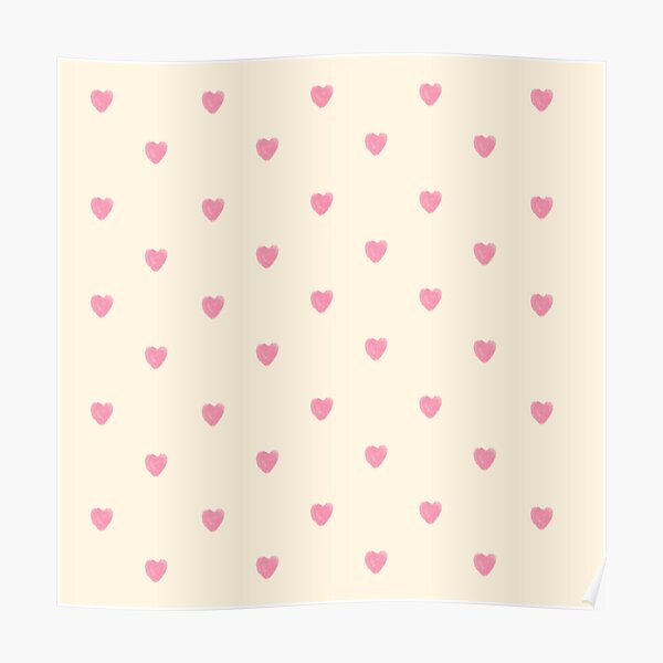 "Heart pattern pastel pink " Poster for Sale by aestheticsaloni | Redbubble